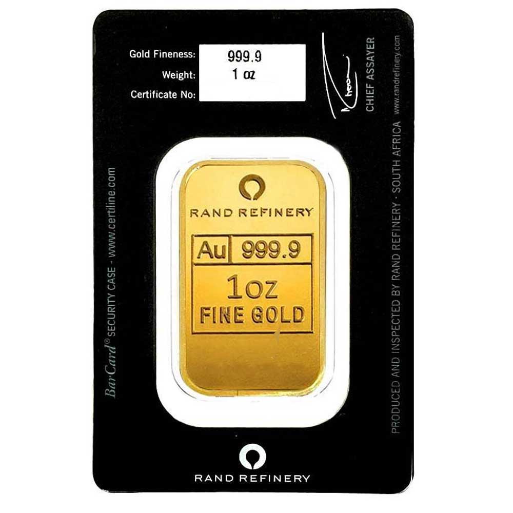 1 Troy oz Rand Refinery Gold Bar .9999 Fine Sealed in Assay - Pinehurst ...