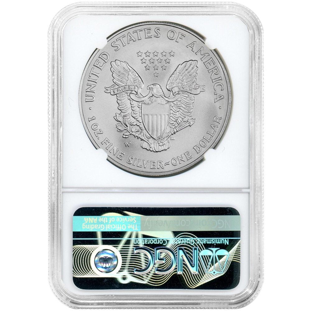 2008 American Silver Eagle Reverse of 2007 NGC MS70 - Pinehurst Coins