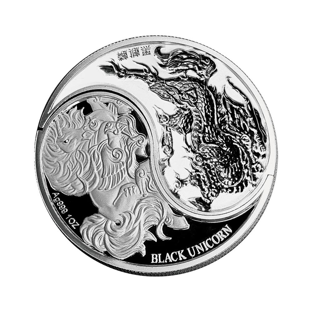 2023 Proof Black Unicorn 1 oz Silver Split-Coin Pouch & COA - Pinehurst ...