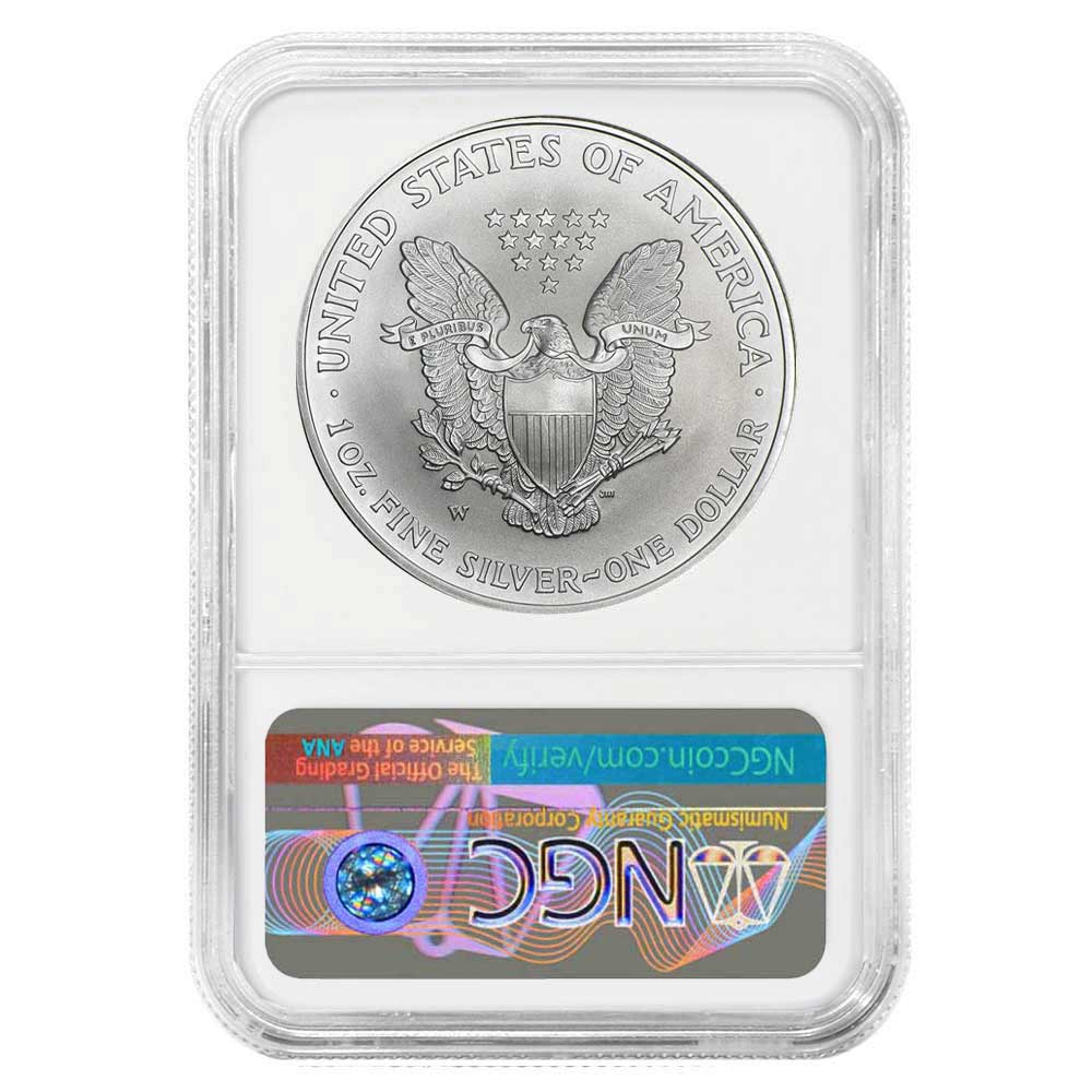 2008 American Silver Eagle Reverse of 2007 NGC MS70 - Pinehurst Coins