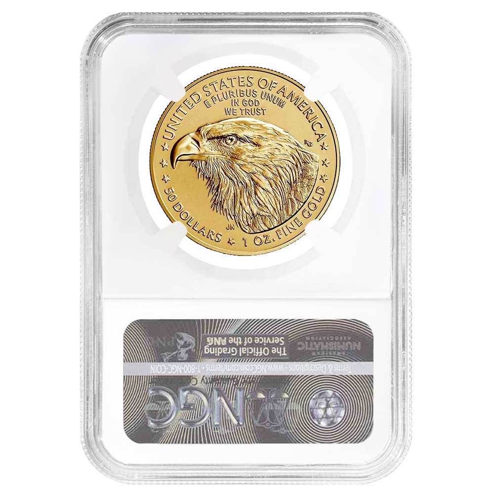 2023-W Burnished $50 American Gold Eagle NGC MS70 AR Jennie Norris Eagle Signature Label ...