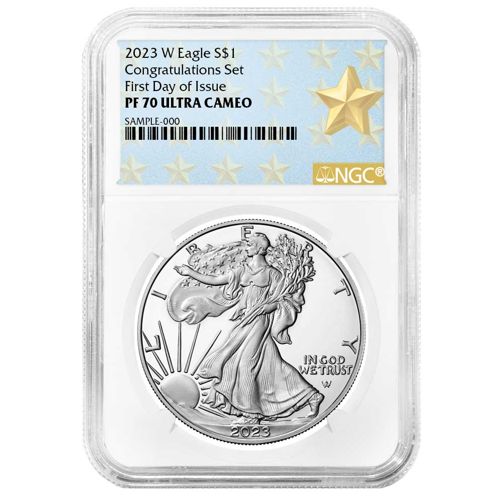 2023-W Proof $1 American Silver Eagle Congratulations Set NGC PF70UC ...