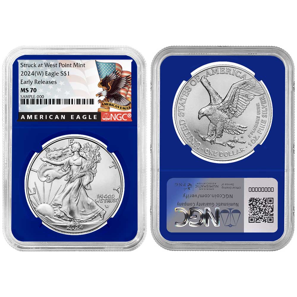 2024 (W) $1 American Silver Eagle 3pc Set NGC MS70 ER Black Label Red ...