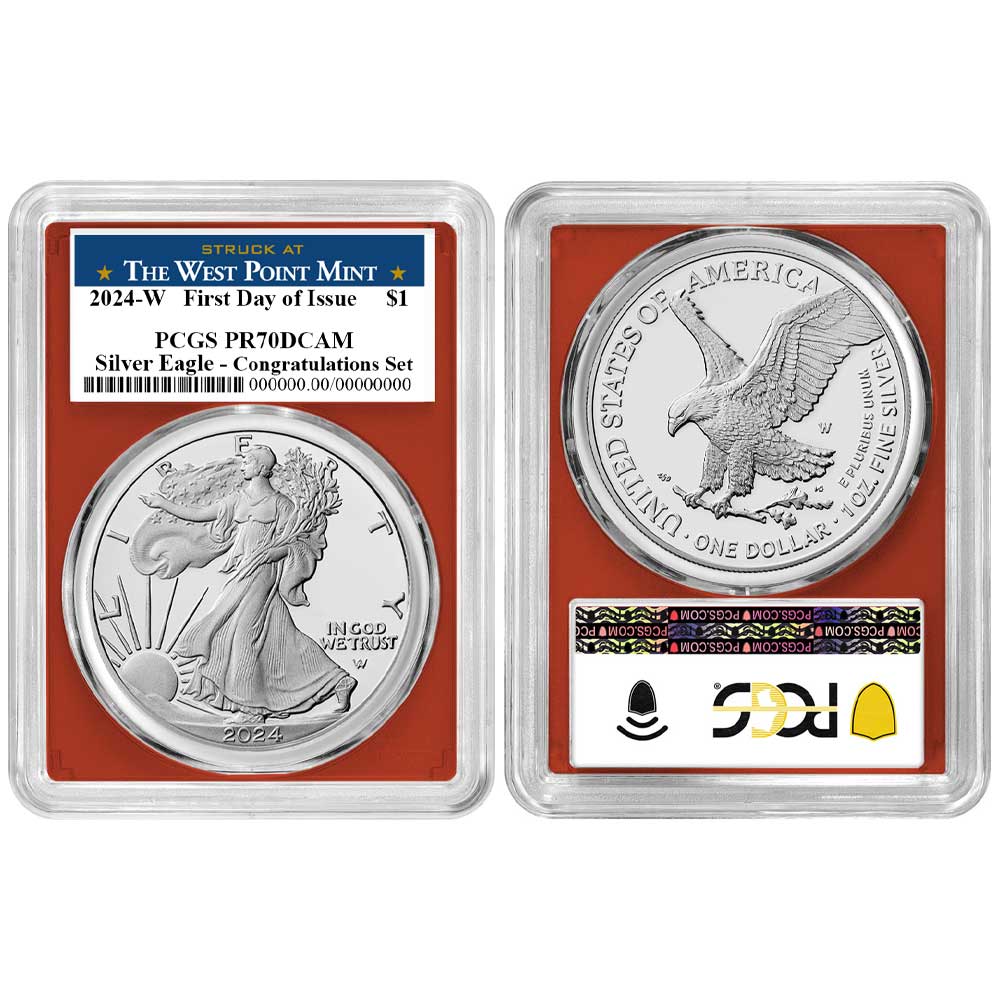 2024-W Proof $1 American Silver Eagle Congratulations Set PCGS PR70DCAM ...