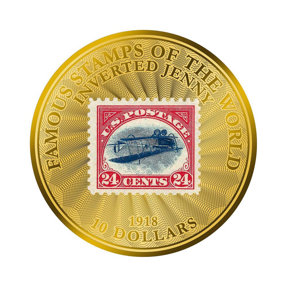 2022 $10 Most Famous Stamps Inverted Jenny Gold Coin - Pinehurst Coins