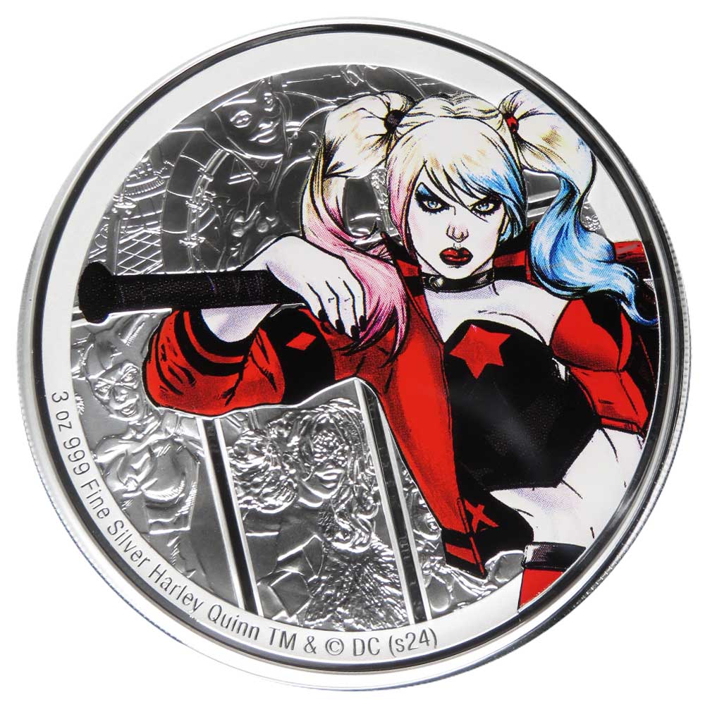2024 New Zealand 3 oz Silver DC Villain Harley Quinn Coin, OGP & COA ...