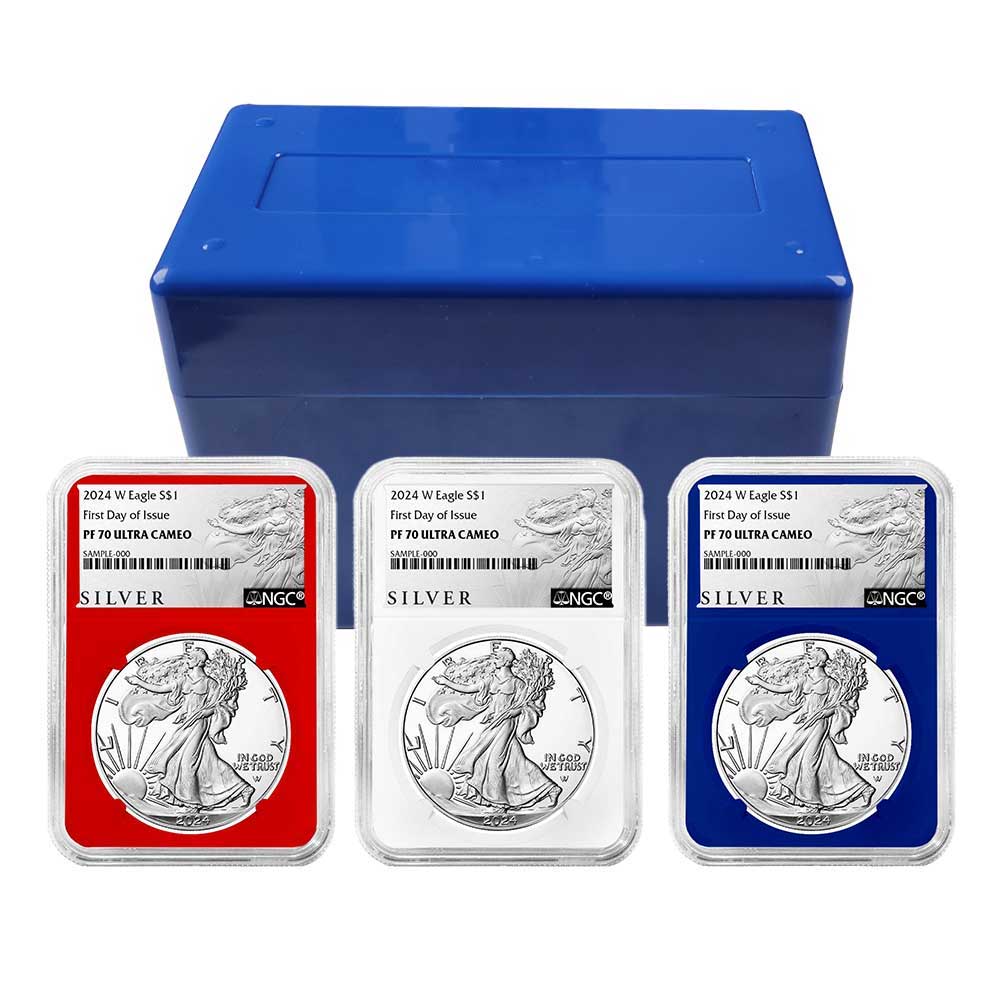 2024-W Proof $1 American Silver Eagle 3pc Set ALS Label - Pinehurst Coins