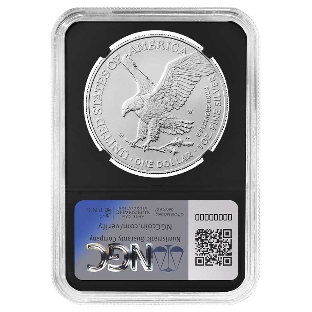 2025-W Burnished $1 American Silver Eagle Brown Label - Pinehurst Coins