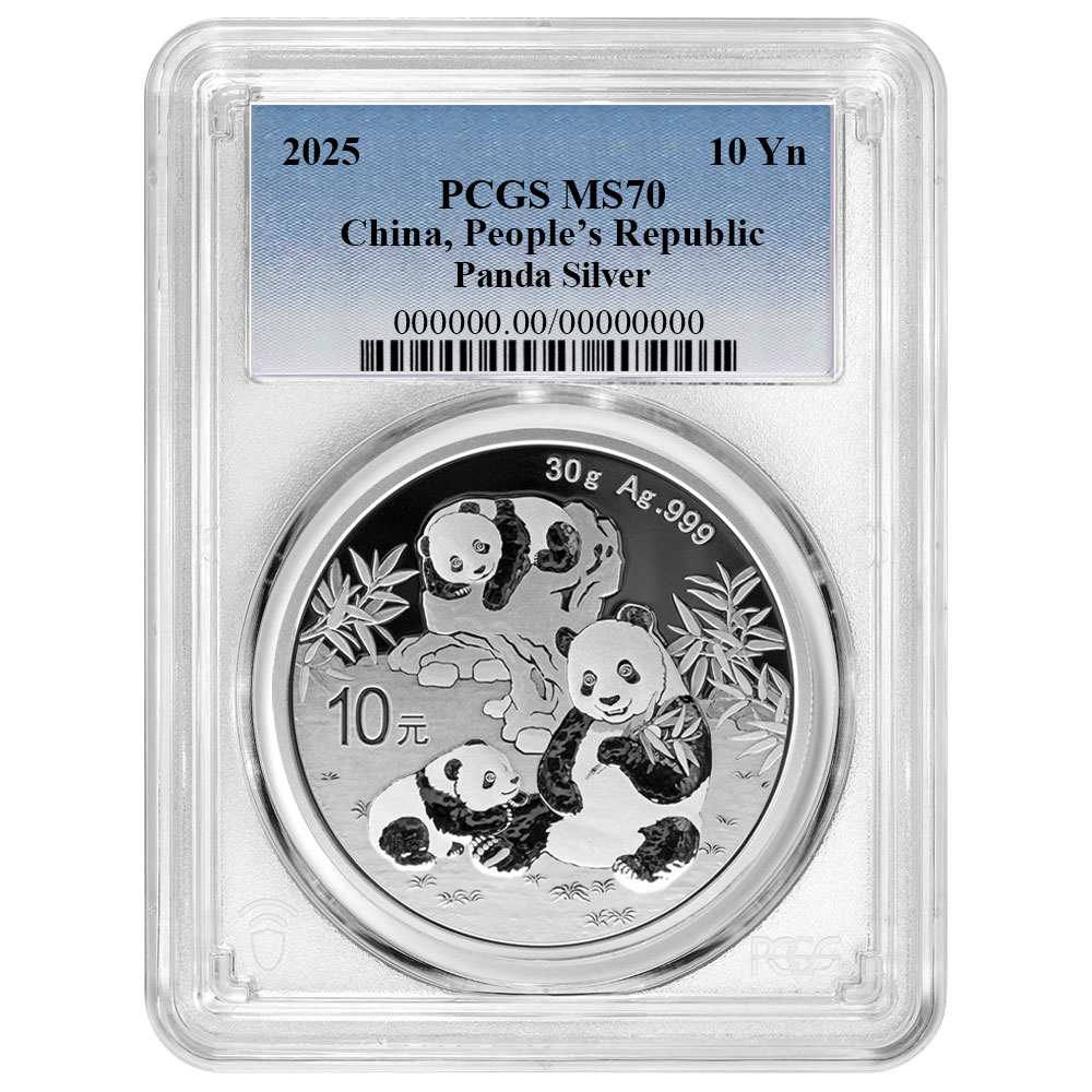 2025 10 Yuan Silver Chinese Panda .999 30g PCGS MS70 Blue Label ...
