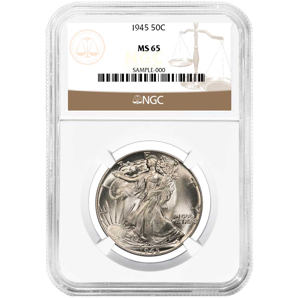 1945 50c Walking Liberty Silver Half Dollar NGC MS65 Brown Label - Pinehurst Coins