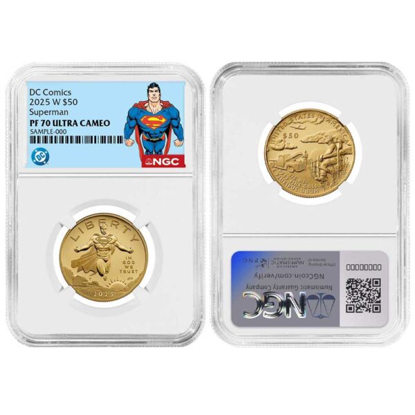 2025-W Proof $50 Superman DC Comics 1/2 oz Gold Coin - Pinehurst Coins