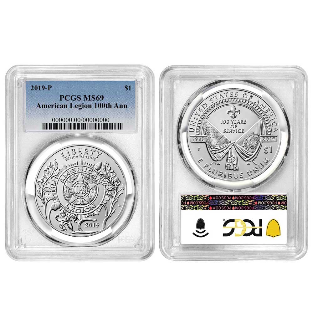 2019-P UNC $1 American Legion 100th Anniversary Silver Commemorative ...