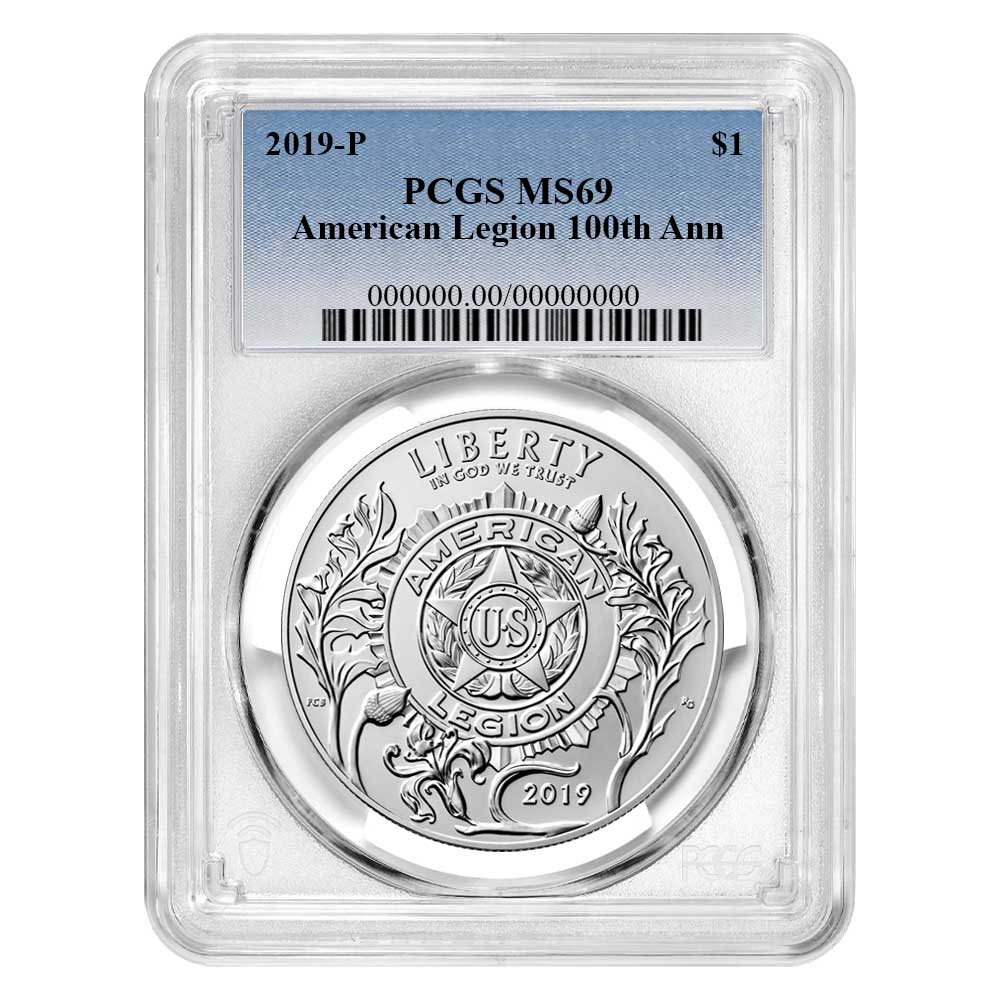 2019-P UNC $1 American Legion 100th Anniversary Silver Commemorative ...